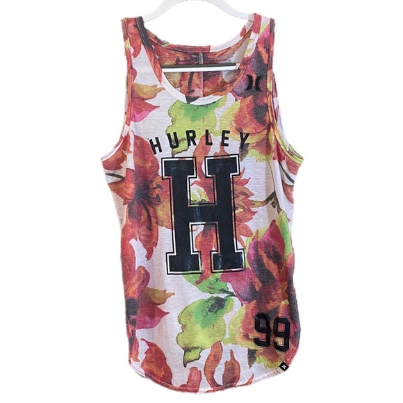 Hurley | Tops | Hurley H Floral Scoop Slit Sides Medium Tank | Poshmark